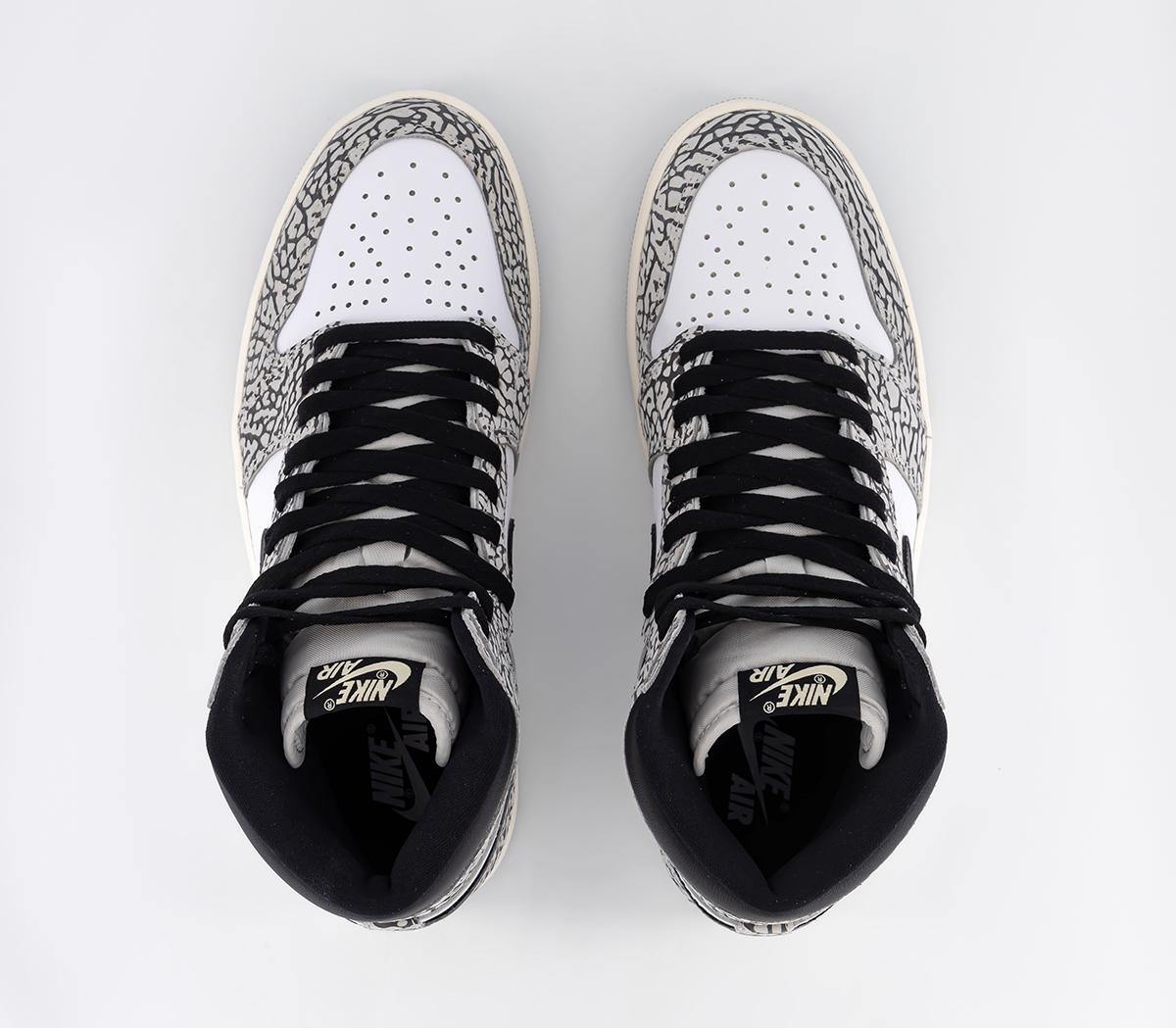 Jordan Air Jordan 1 High Trainers Tech Grey Muslin Black White - Unisex ...