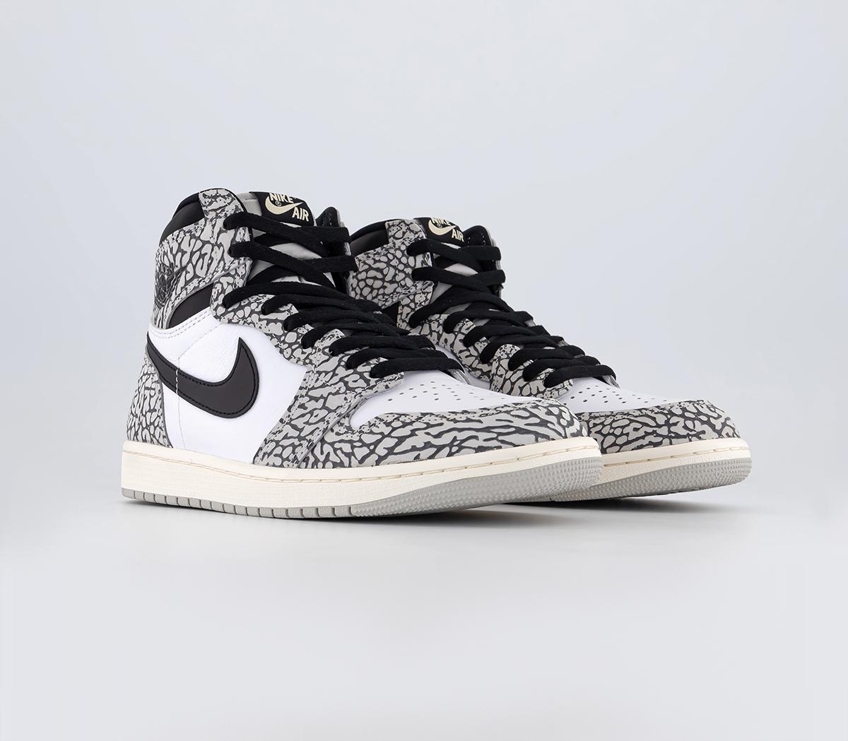 Jordan Air Jordan 1 High Trainers Tech Grey Muslin Black White - Unisex ...
