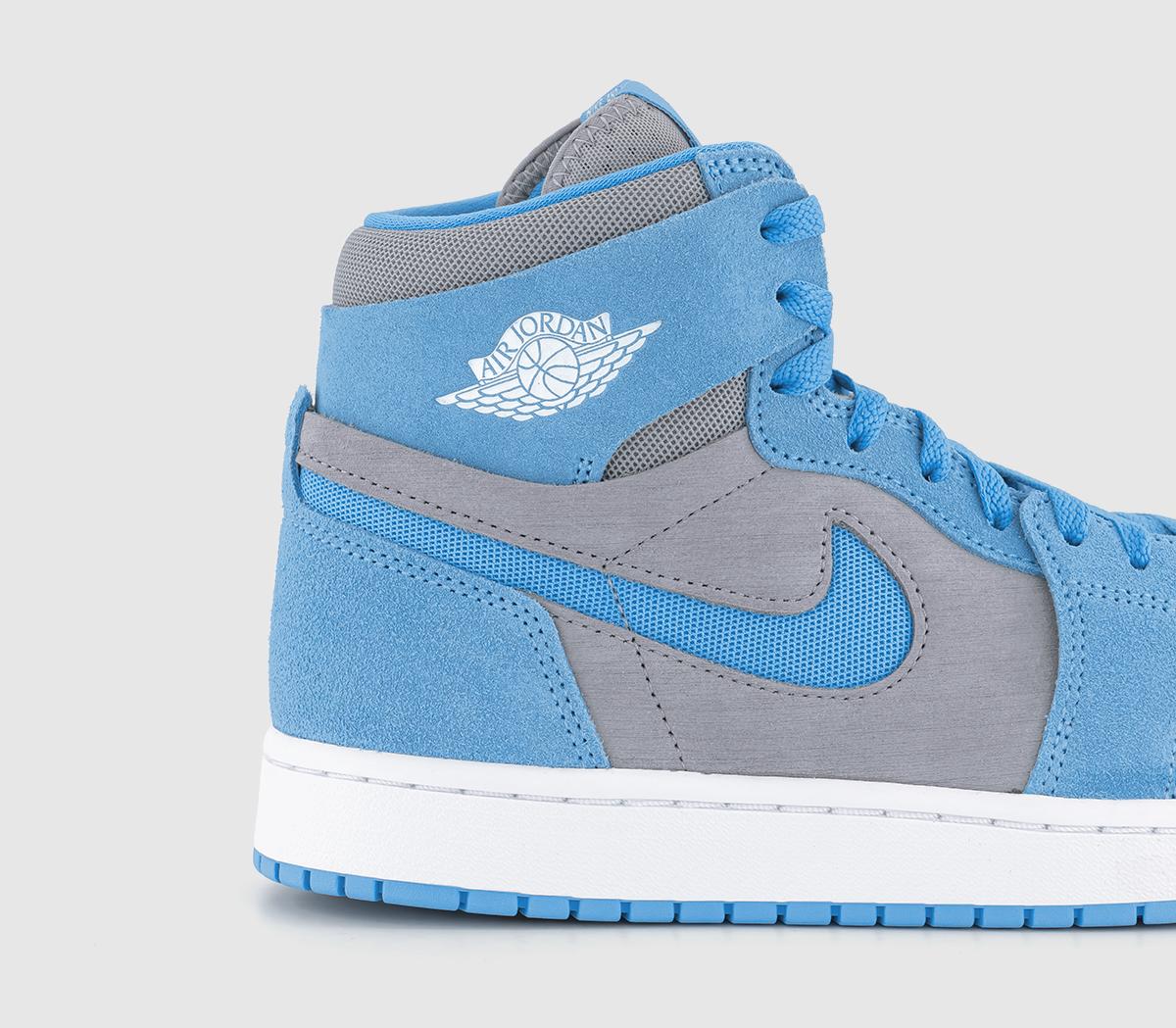 Jordan Air Jordan 1 Zoom Air CMFT Cement Grey White University Blue ...