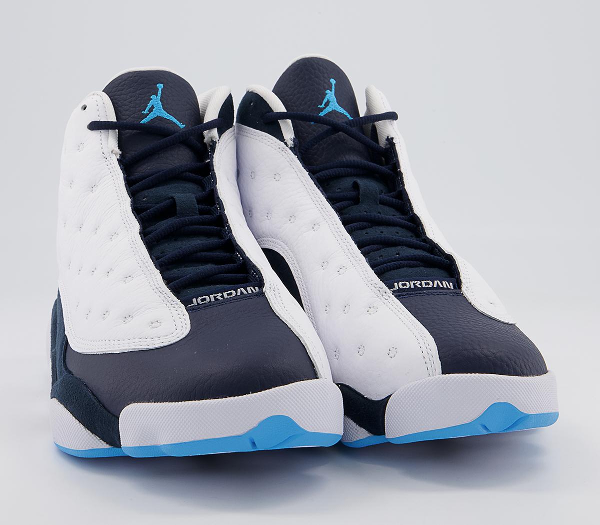 Jordan Air Jordan 13 Trainers White Dark Powder Blue - Men's Trainers
