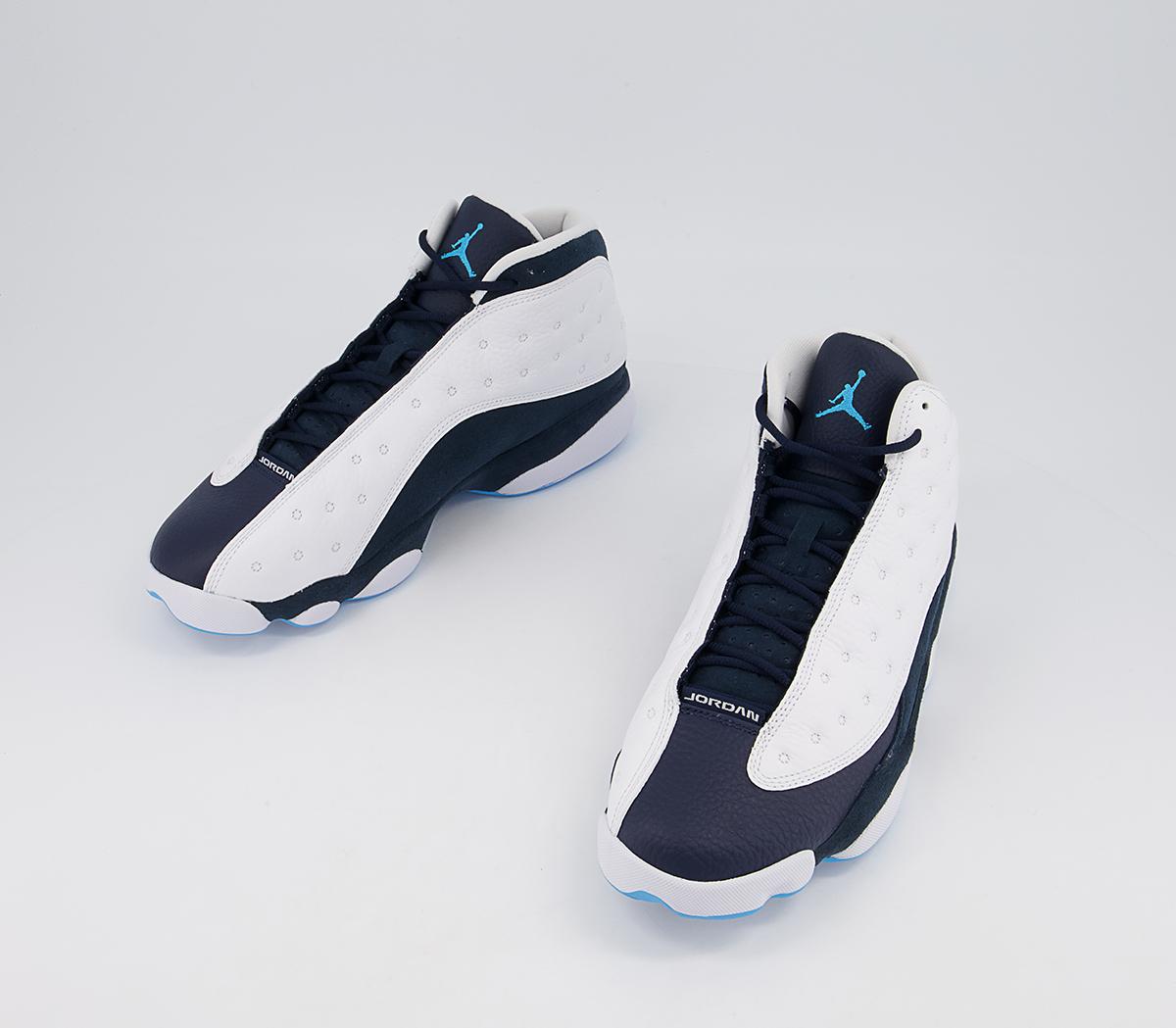 Jordan Air Jordan 13 Trainers White Dark Powder Blue - Men's Trainers