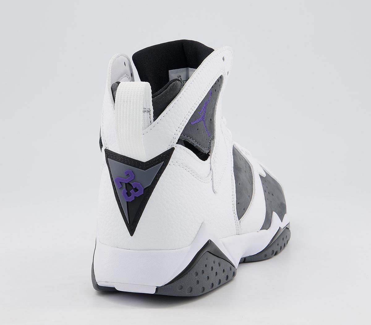 Jordan Air Jordan 7 Trainers White Varsity Purple Flint Grey Black ...