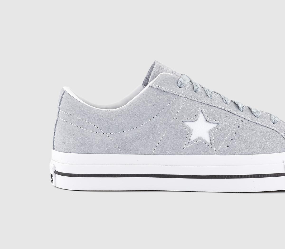 Converse One Star Pro Trainers Wolf Grey White Black - Unisex Sports