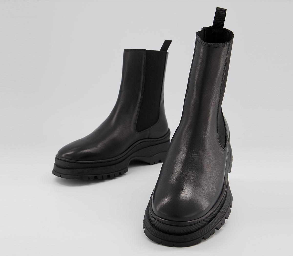 OFFICE Amelia Weather Proof Chelsea Boots Black Leather - Women's Ankle ...