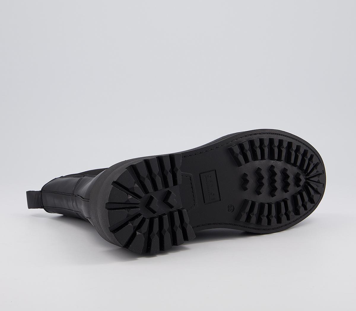 OFFICE Assemble Smooth Sole Chelsea Boots Black Leather - Women's Ankle ...