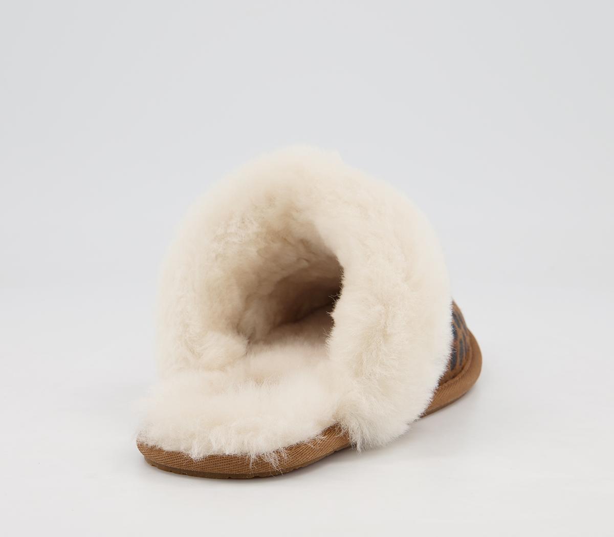 UGG Scuffette Leopard Slippers Natural - Flat Shoes for Women