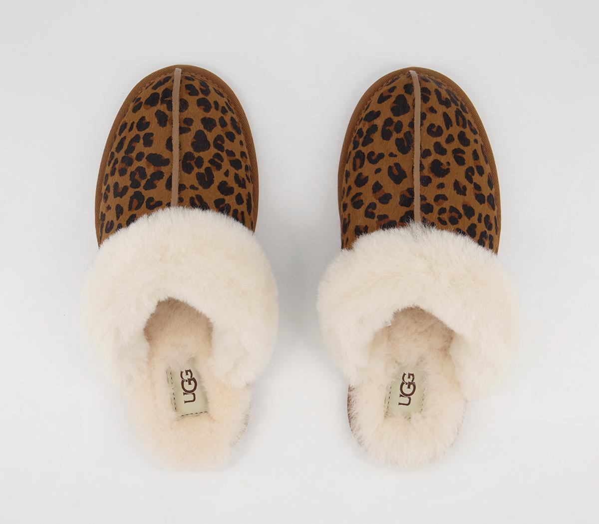 UGG Scuffette Leopard Slippers Natural - Flat Shoes for Women