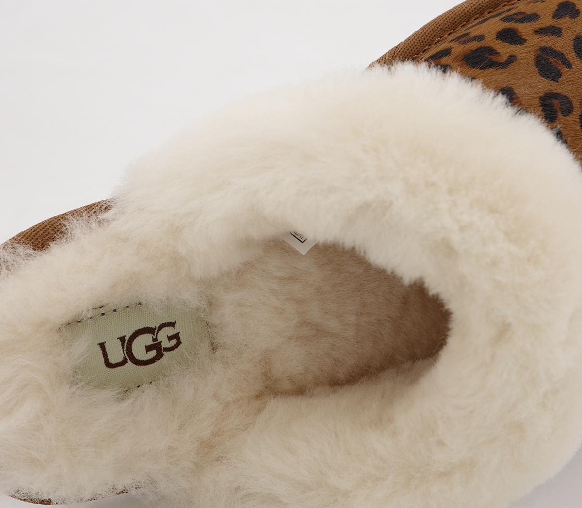 UGG Scuffette Leopard Slippers Natural - Flat Shoes for Women