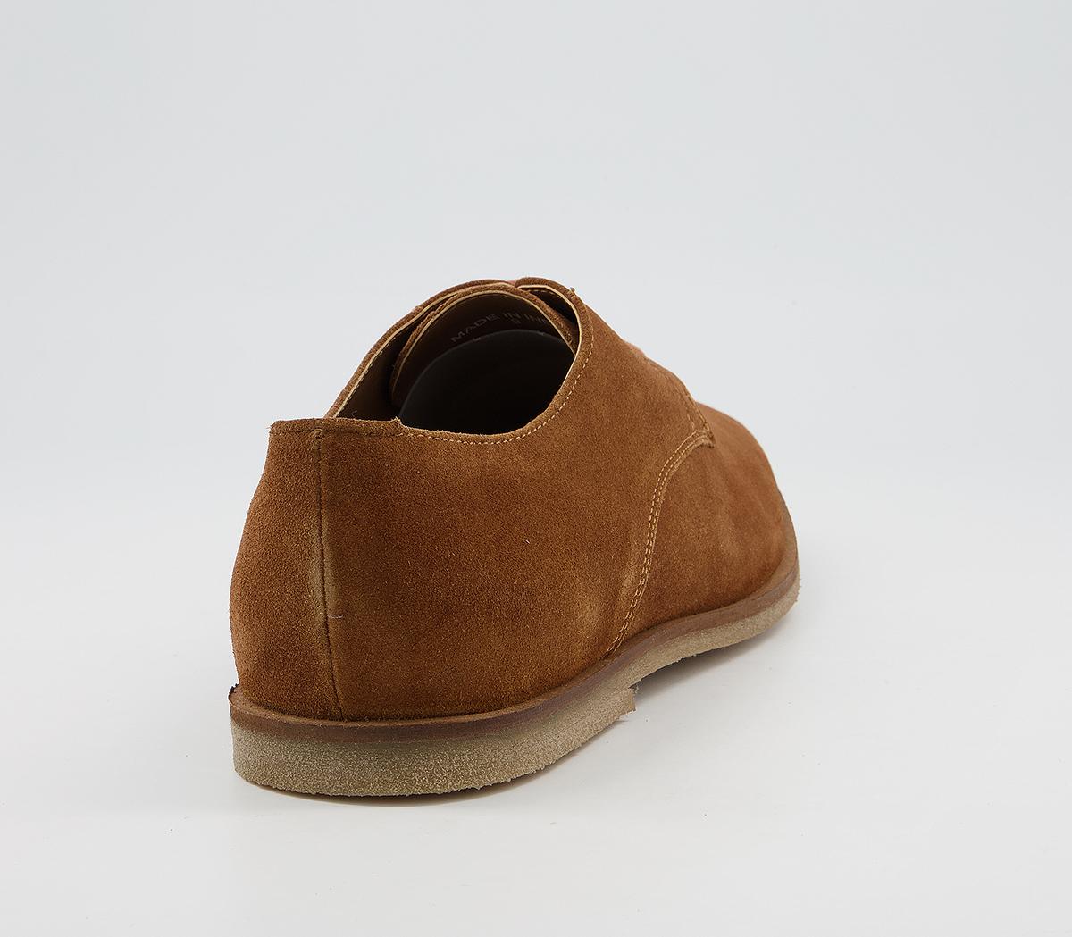 Walk London Danny Derby Shoes Tan Suede - Men's Casual Shoes