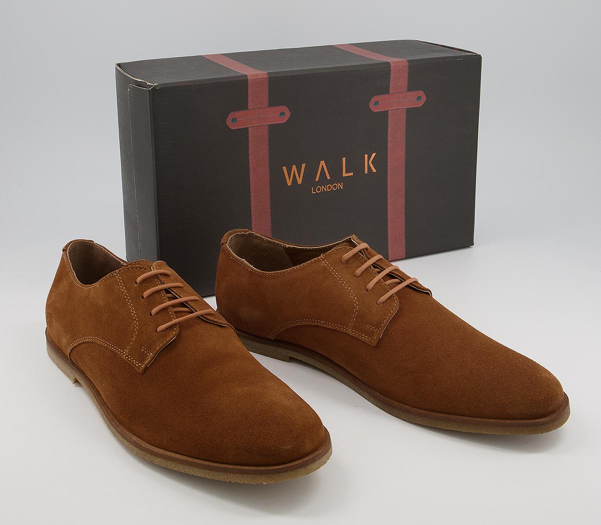 Walk London Danny Derby Shoes Tan Suede - Men's Casual Shoes