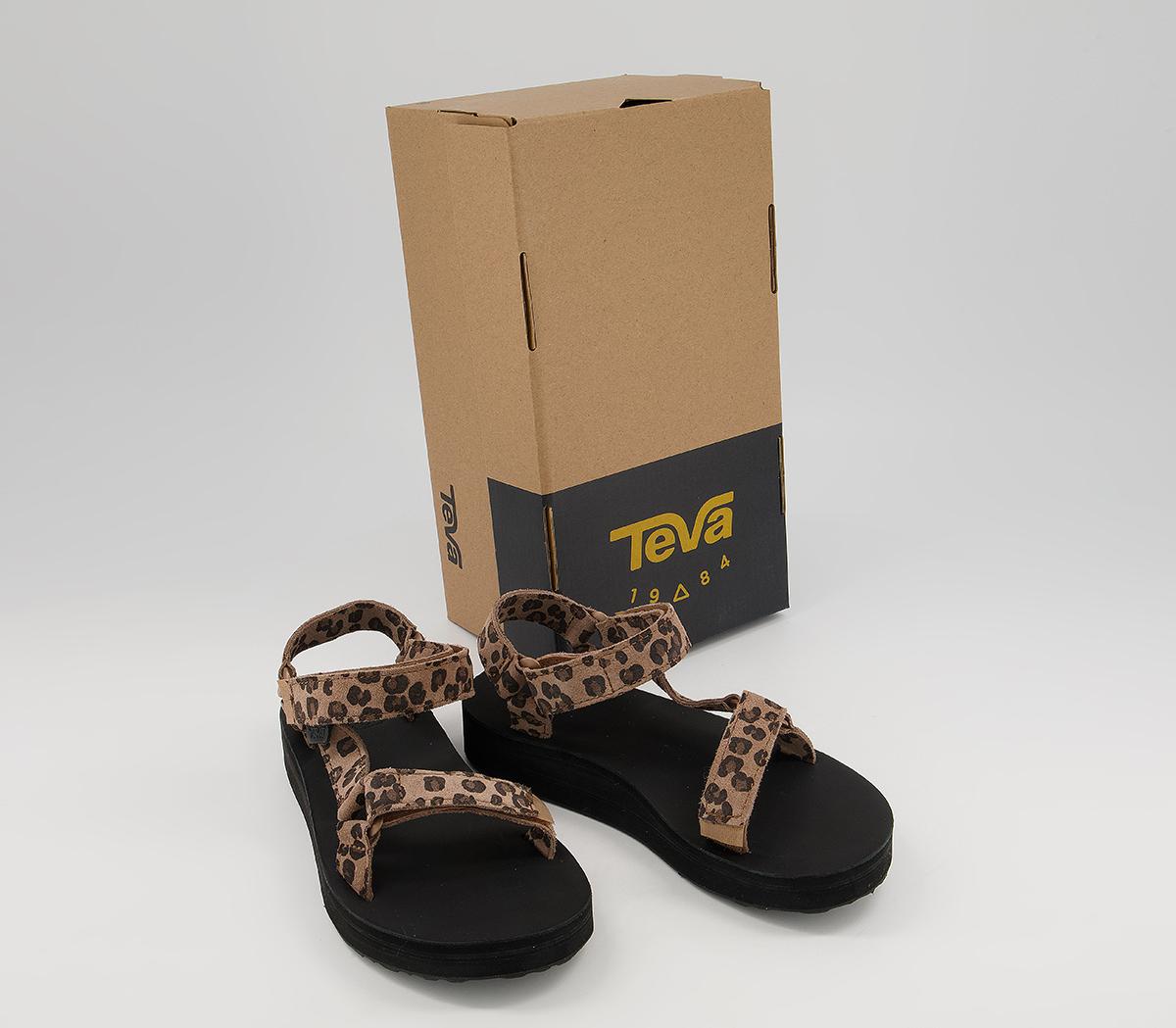 Teva Midform Universal Leather Sandals Leopard - Women’s Sandals