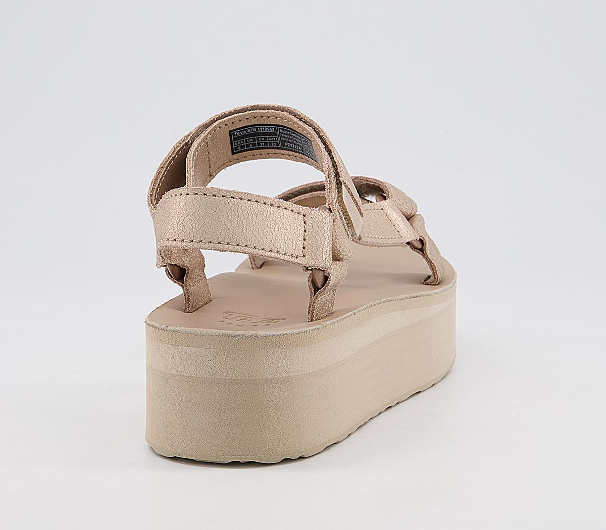 Teva Flatform Leather Sandals Champagne - Women’s Sandals