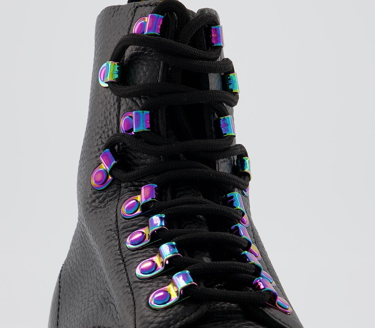 Dr. Martens 1460 Iridescent Hardware Boots Black - Women's Ankle Boots