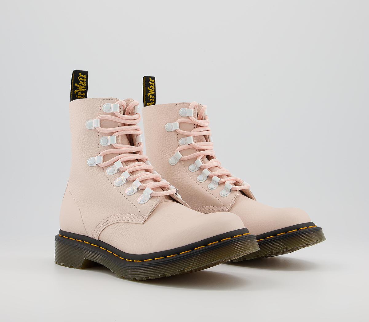 Dr. Martens 1460 Iridescent Hardware Boots Shell Pink - Women's Ankle Boots