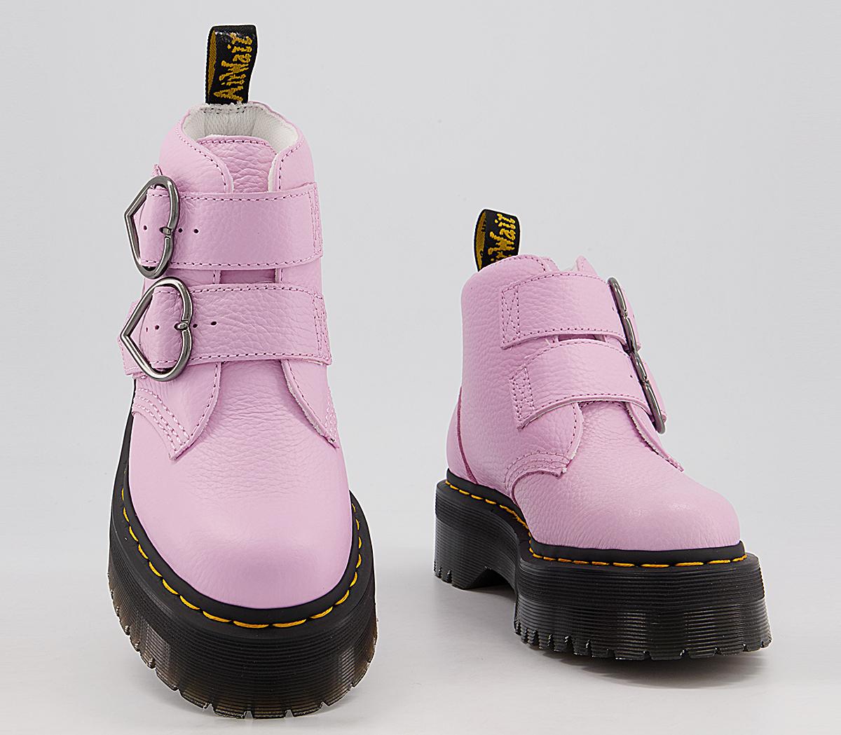 Dr. Martens Devon Heart Boots Pale Pink - Women's Ankle Boots
