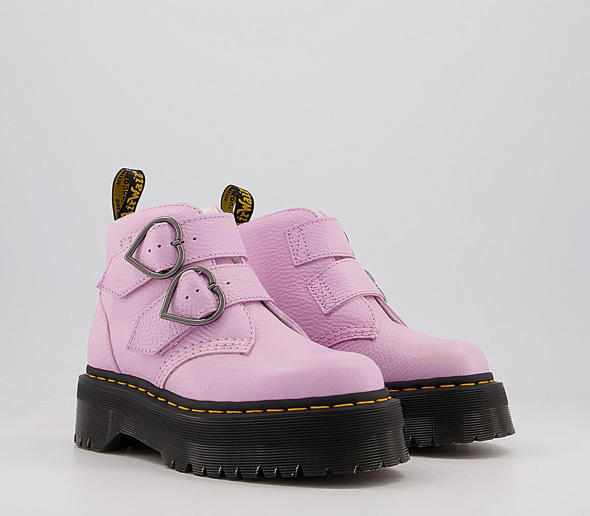 Dr. Martens Devon Heart Boots Pale Pink - Women's Ankle Boots