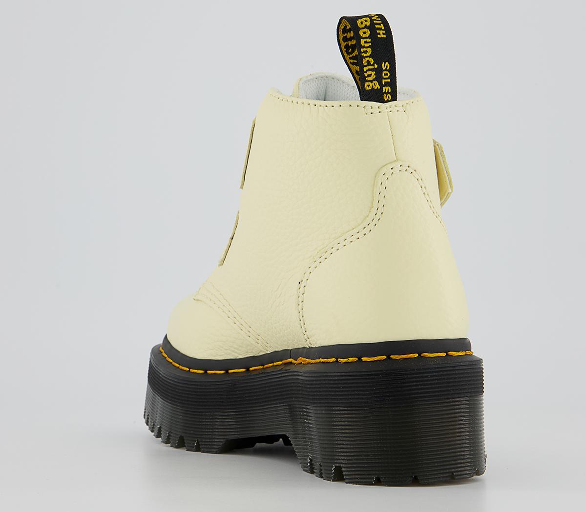 Dr. Martens Devon Heart Boots Toile Cream Milled Nappa - Women's Boots