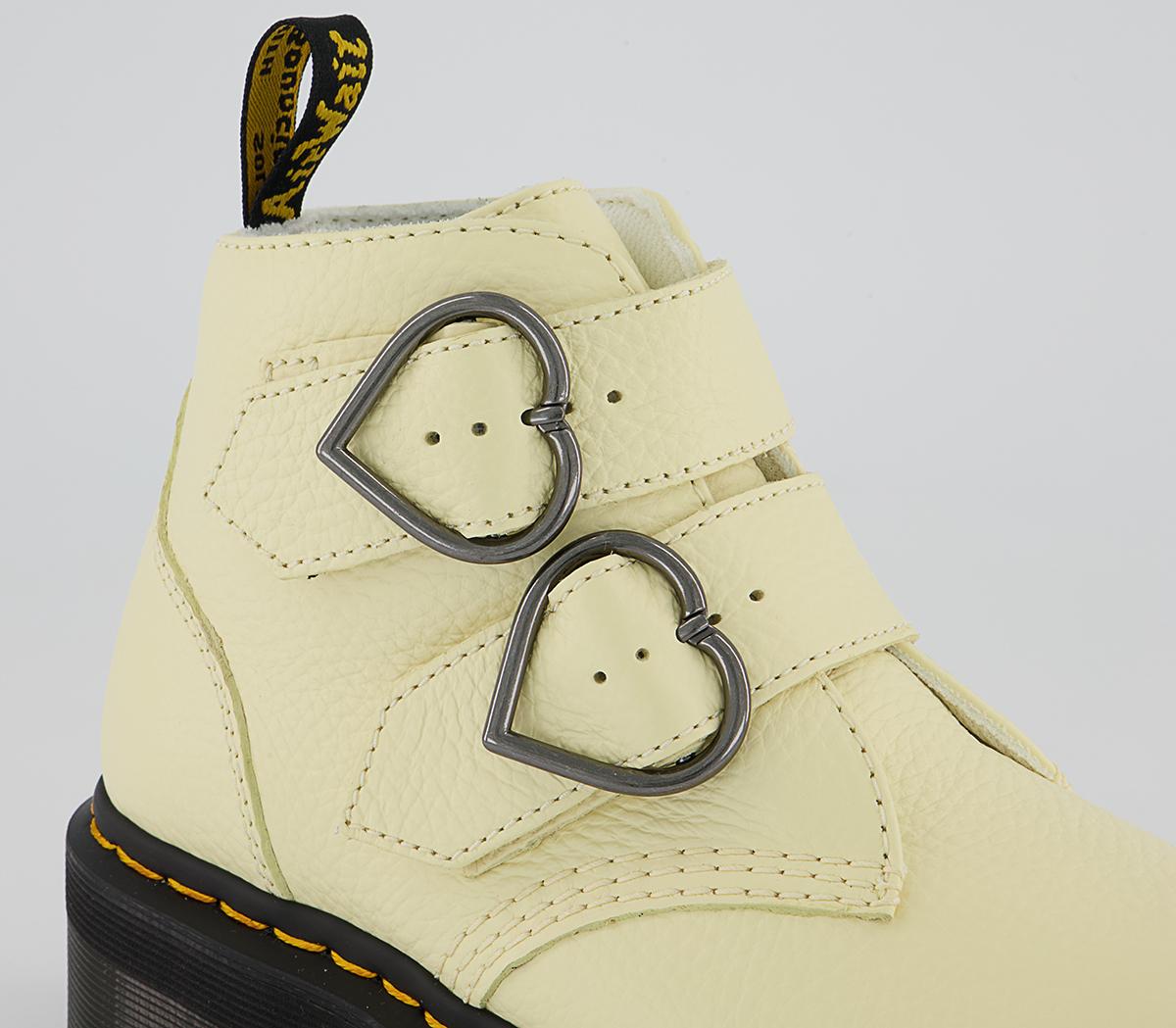 Dr. Martens Devon Heart Boots Toile Cream Milled Nappa - Women's Boots