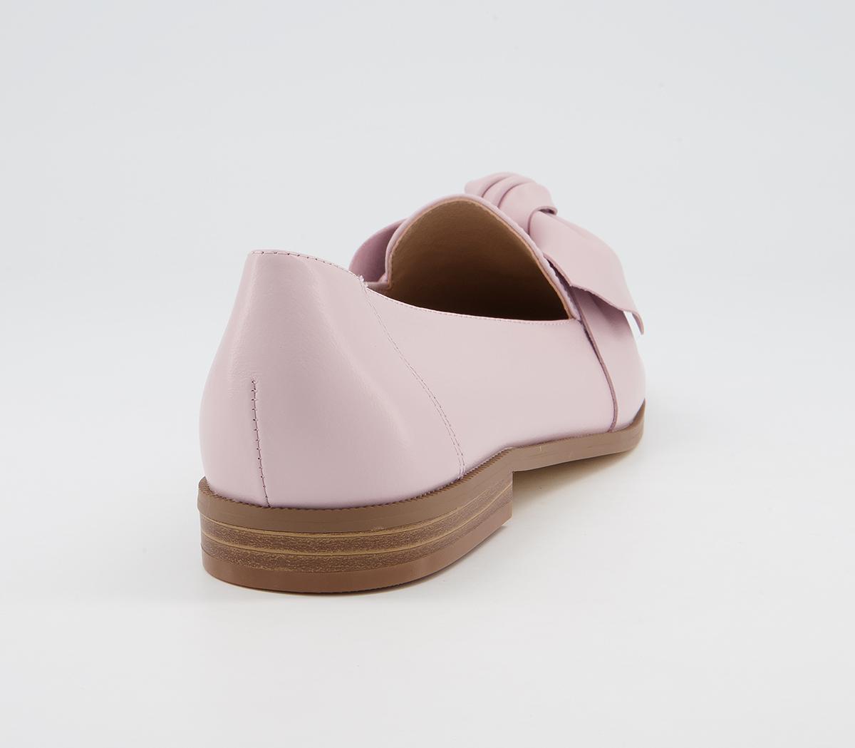 OFFICE Flurry Bow Loafer Shoes Pink Leather - Flat Shoes for Women