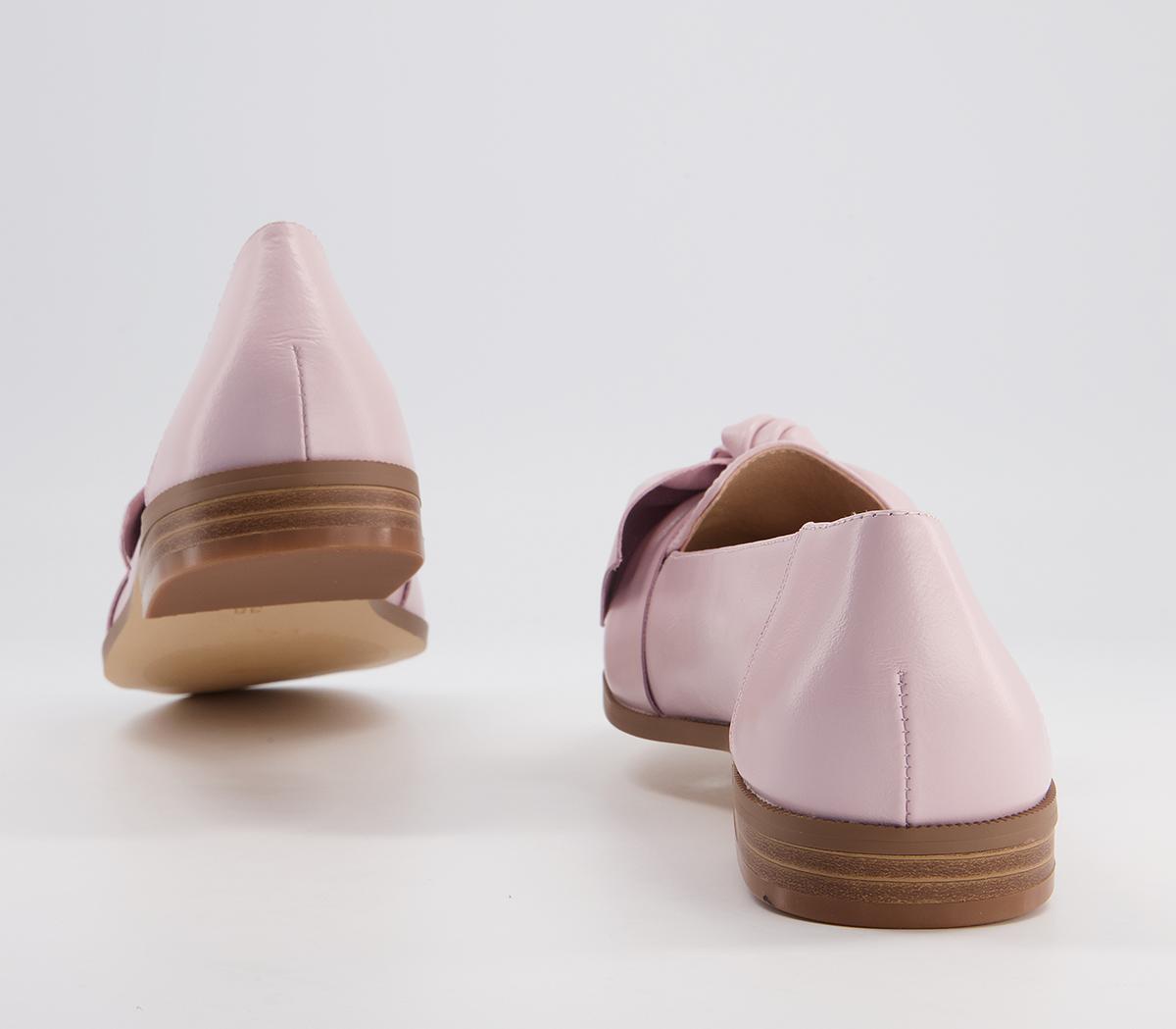 OFFICE Flurry Bow Loafer Shoes Pink Leather - Flat Shoes for Women
