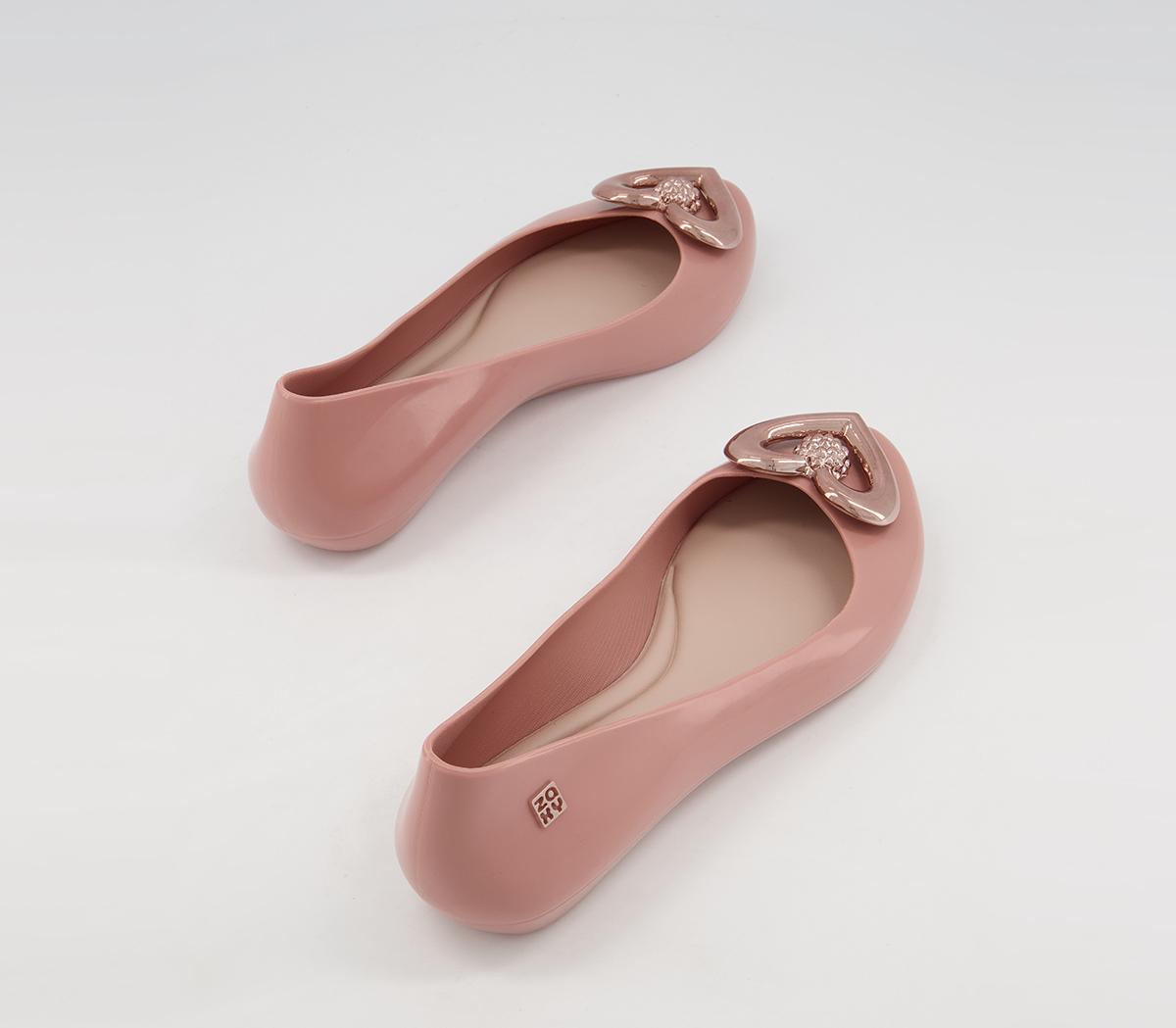 Zaxy Pop Heart Love Flats Blush - Women's Vegan Shoes