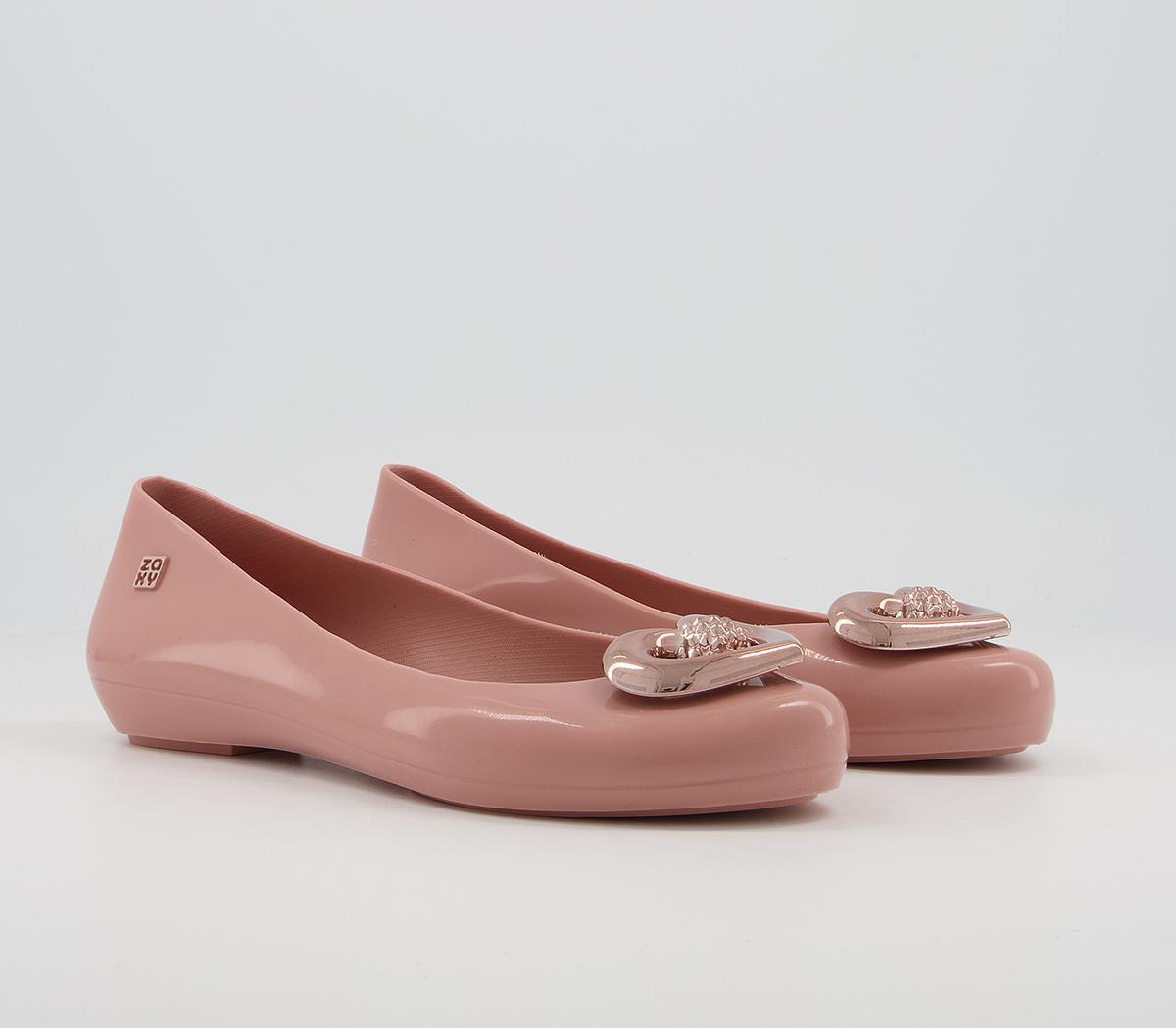 Zaxy Pop Heart Love Flats Blush - Women's Vegan Shoes