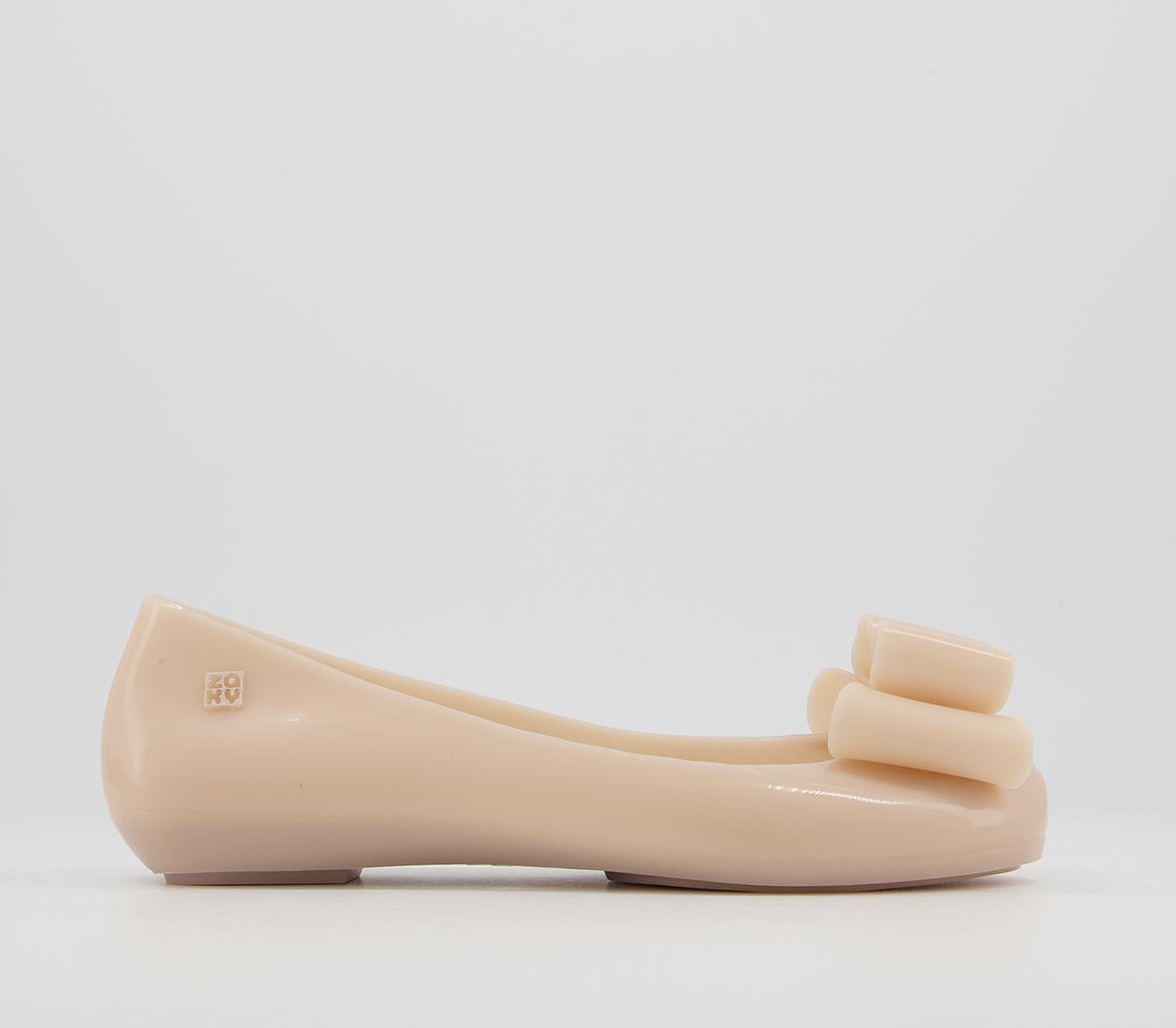 Zaxy Pop Bow Classic Flats Ivory - Women's Vegan Shoes