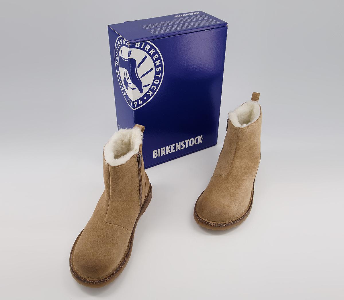 BIRKENSTOCK Melrose Shearling Boots Beige - Women's Ankle Boots