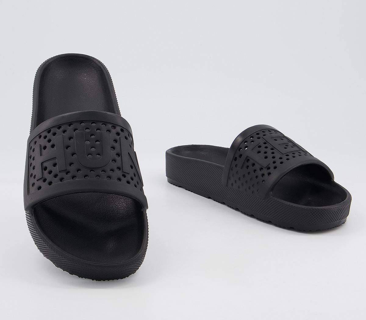 Hunter Original Lightweight Moulded Sliders Black - Women’s Sandals