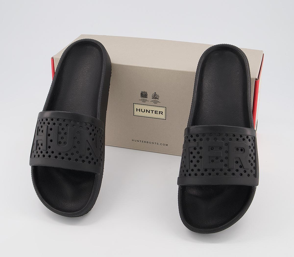 Hunter Original Lightweight Moulded Sliders Black - Women’s Sandals