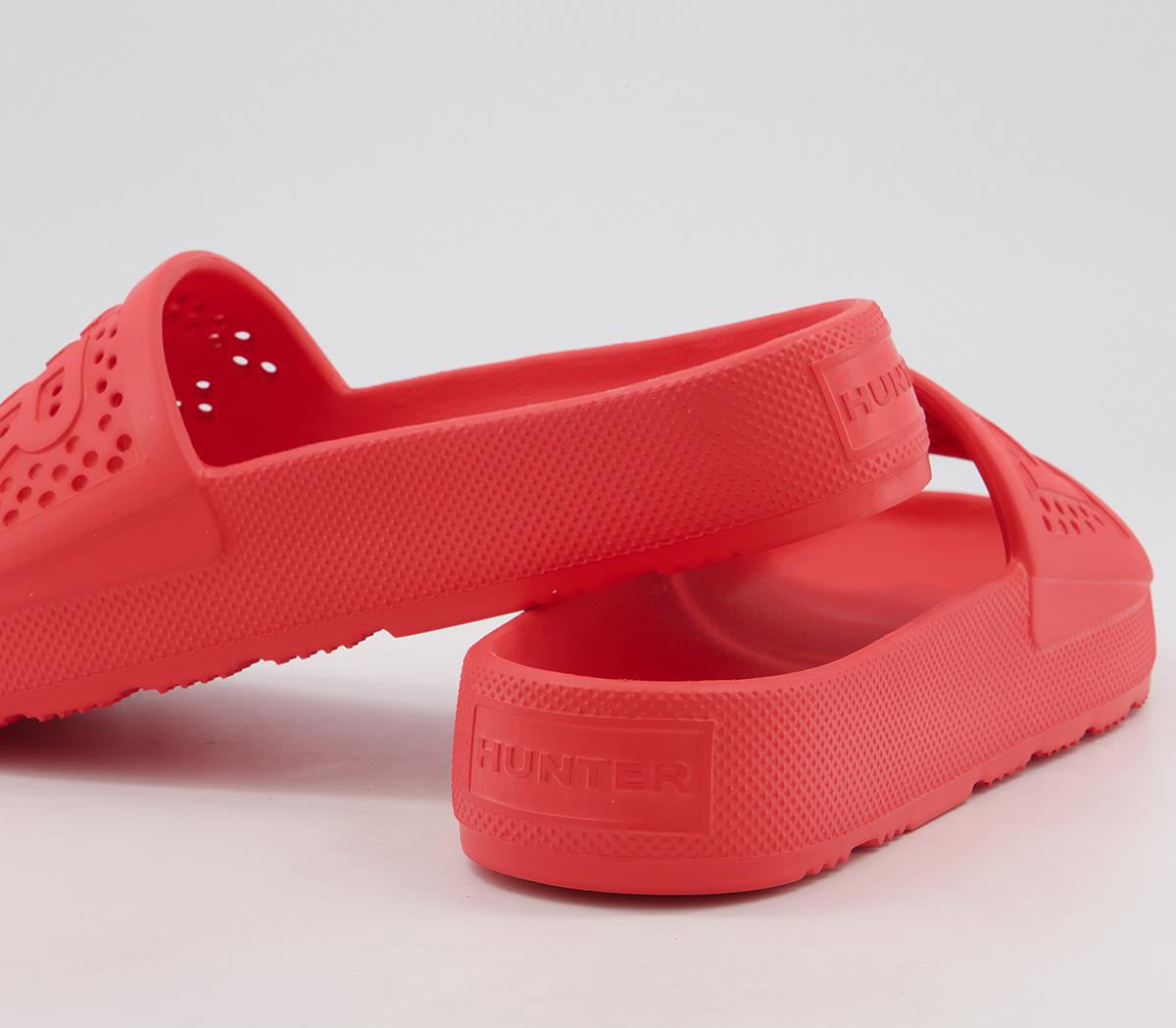 Hunter Original Lightweight Moulded Slides Red - Women’s Sandals