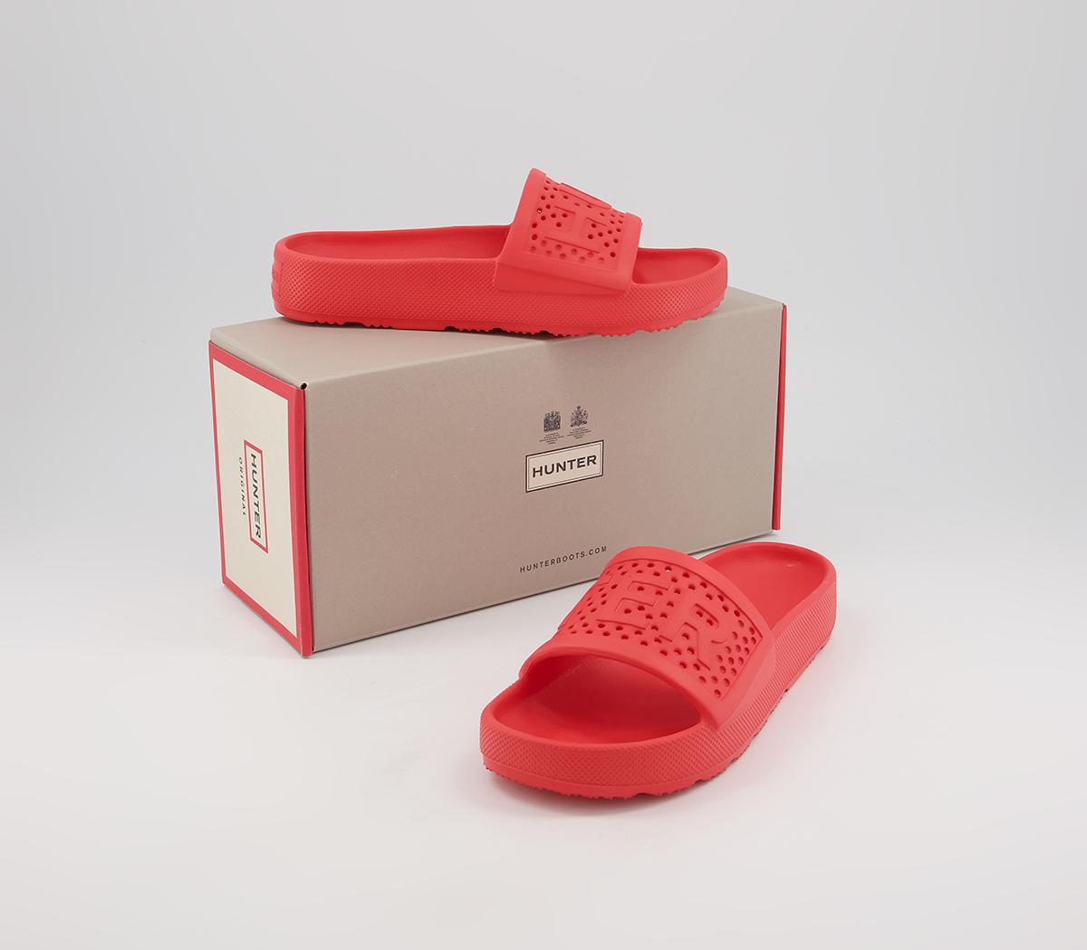 Hunter Original Lightweight Moulded Slides Red - Women’s Sandals