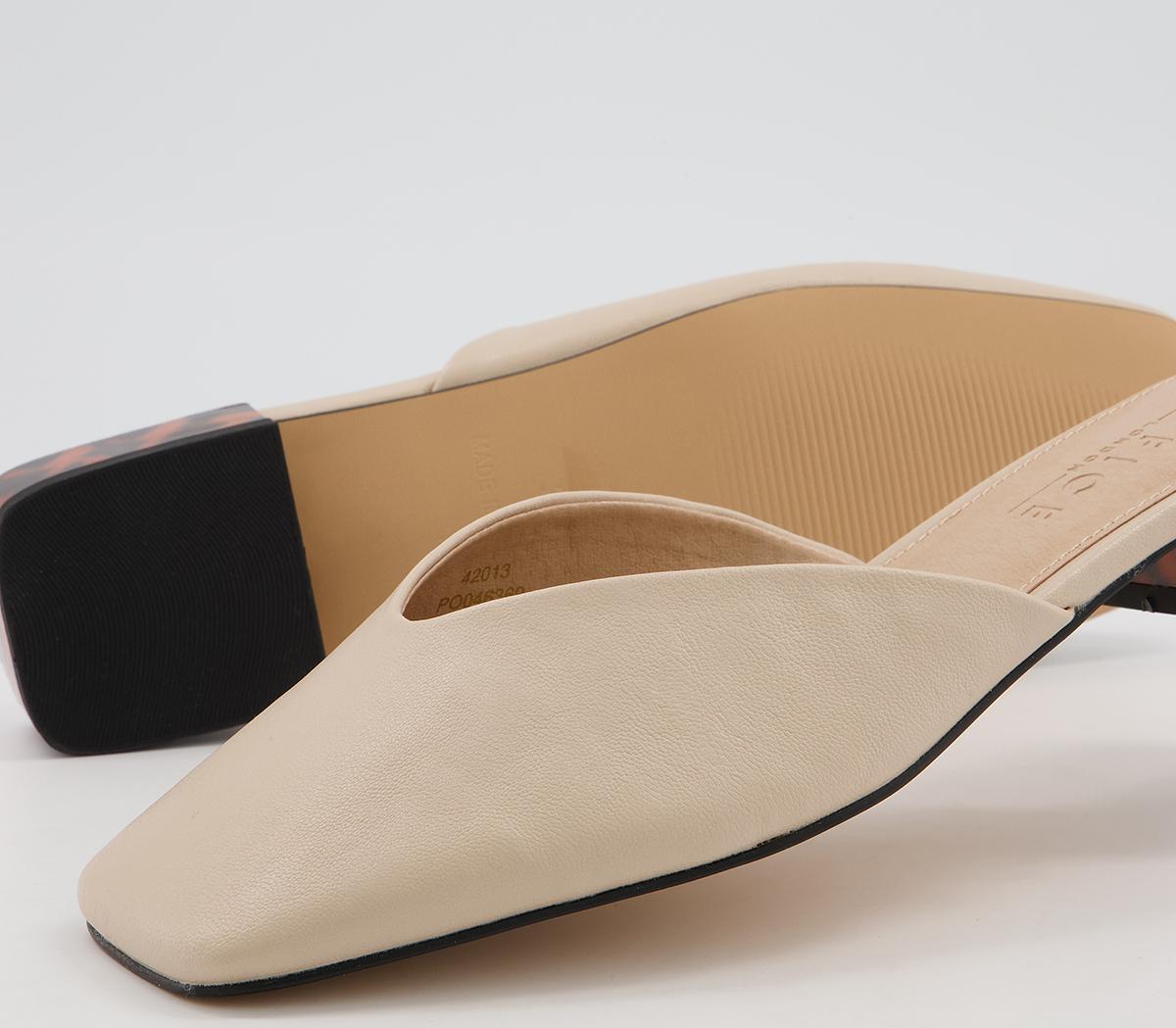 OFFICE Frequent Feature Strap Mules White Beige Mix - Flat Shoes for Women