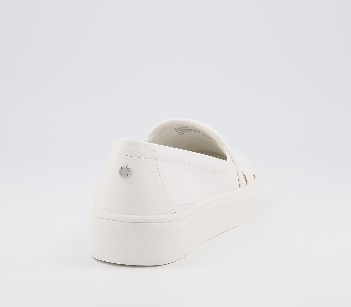 OFFICE Fonzo Woven Slip On Trainers White - Flat Shoes for Women