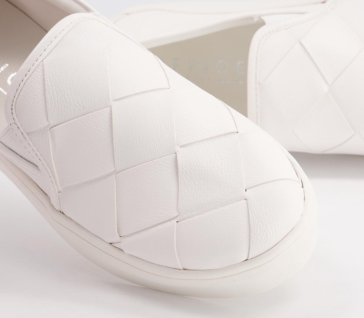OFFICE Fonzo Woven Slip On Trainers White - Flat Shoes for Women