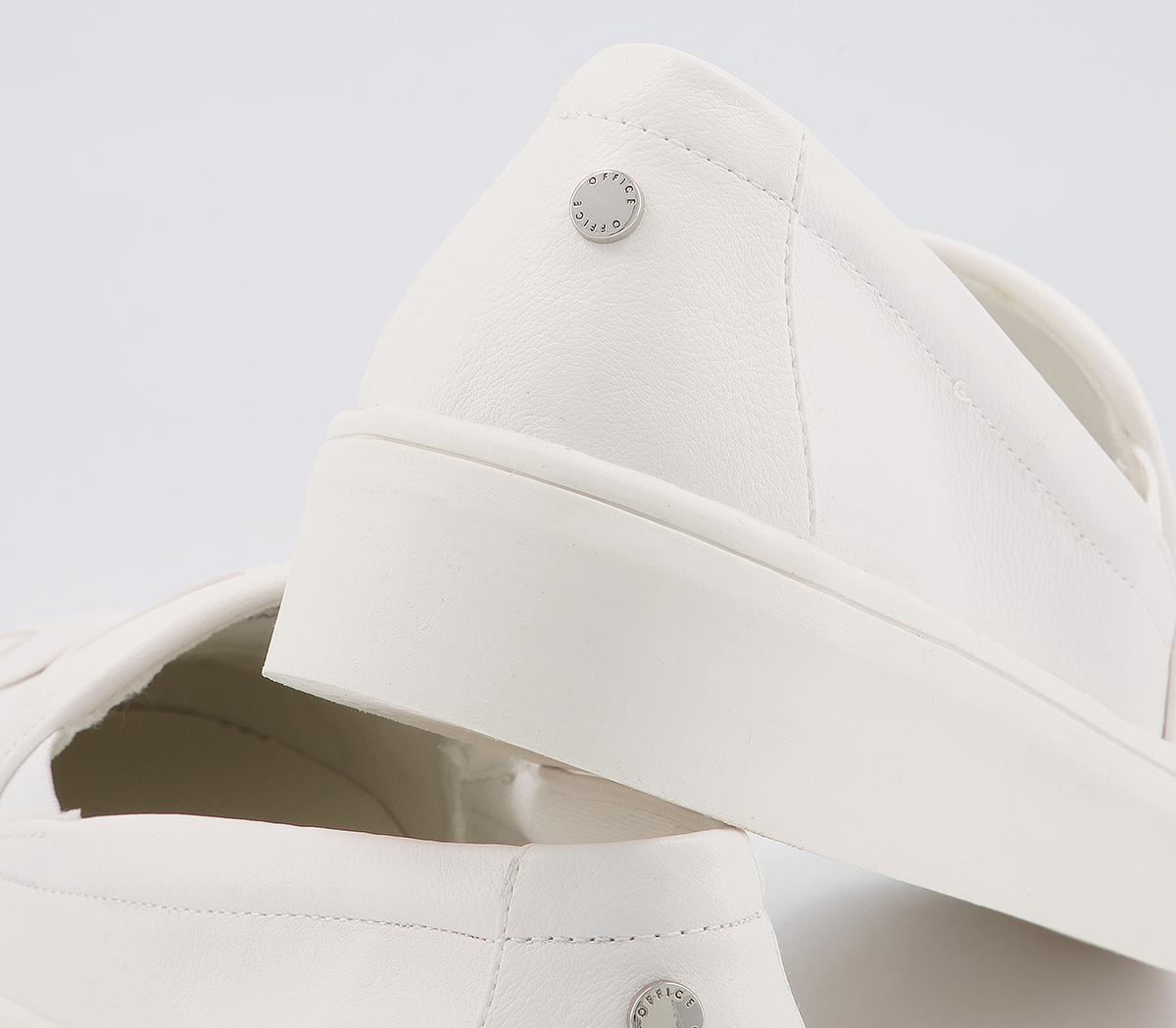 OFFICE Fonzo Woven Slip On Trainers White - Flat Shoes for Women