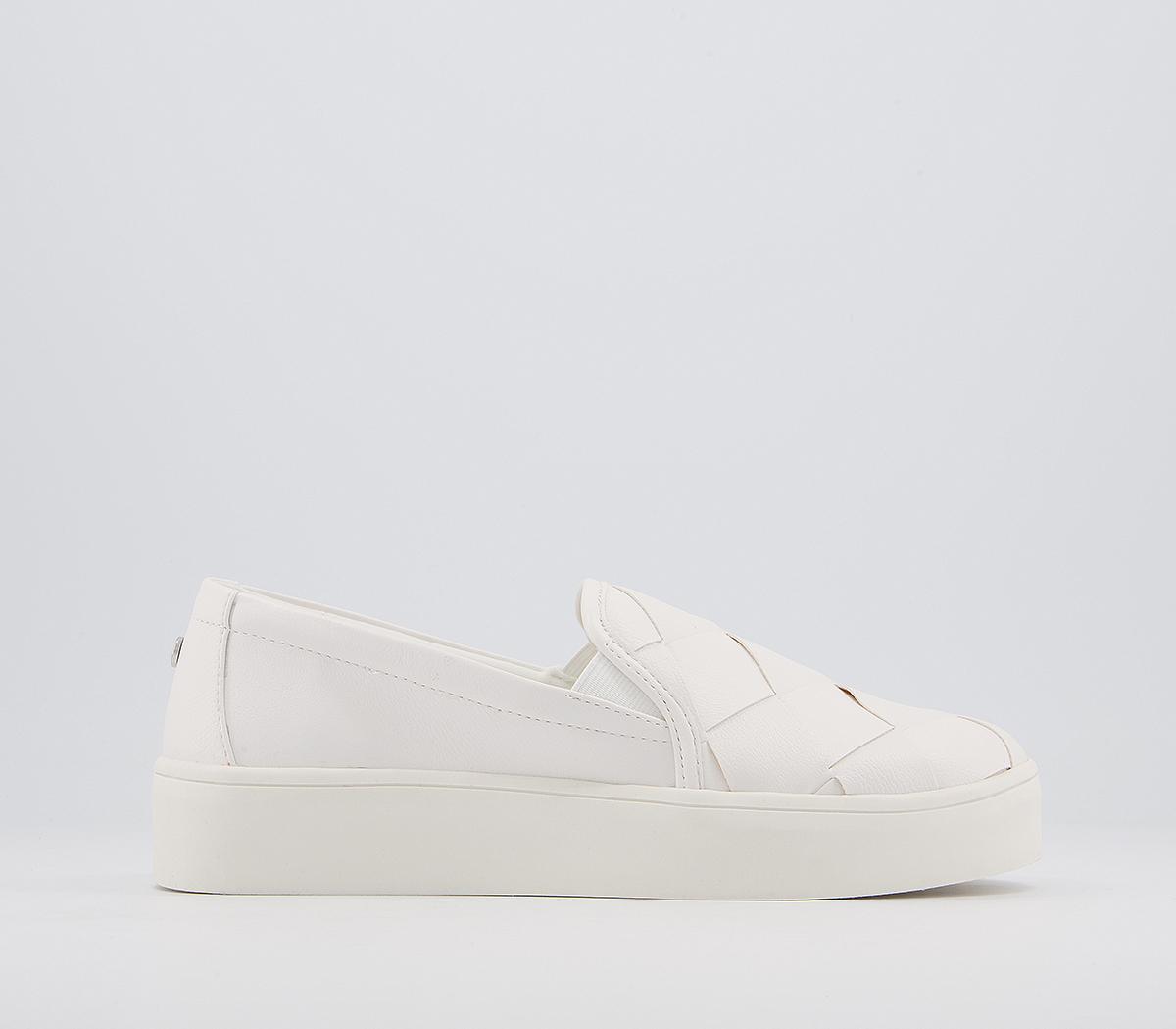 OFFICE Fonzo Woven Slip On Trainers White - Flat Shoes for Women