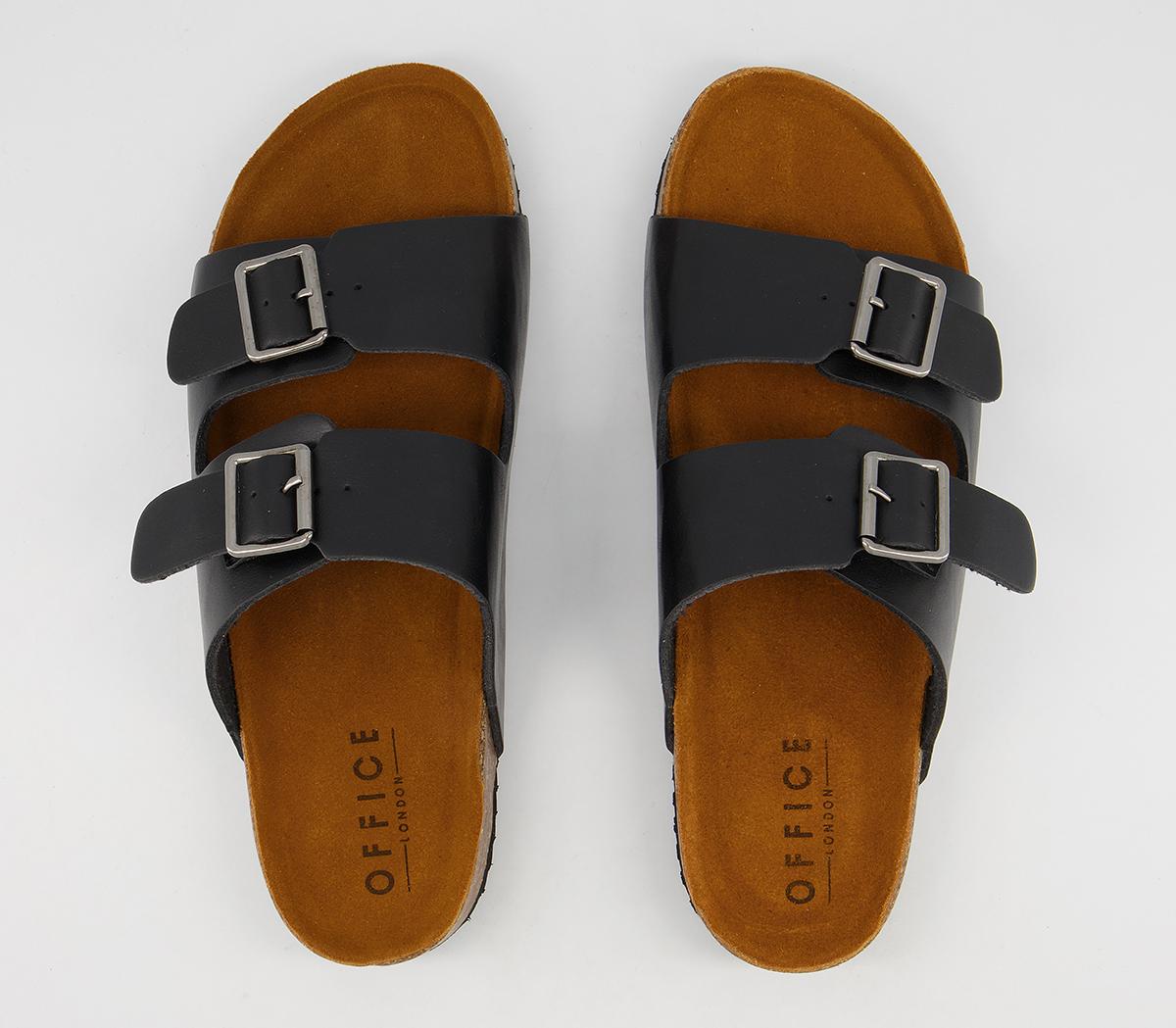OFFICE Salem Two Strap Sandals Black - Men’s Sandals