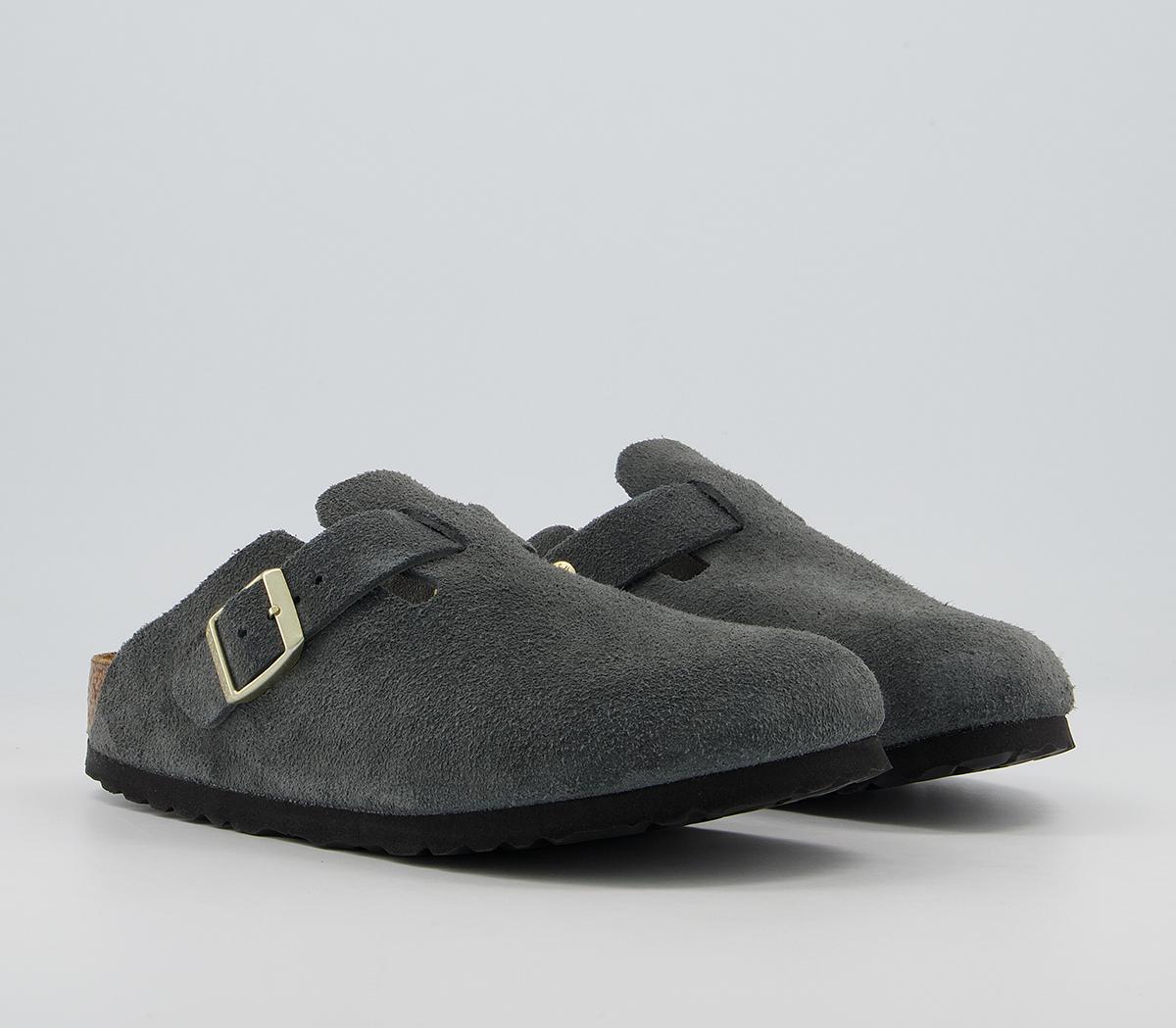 BIRKENSTOCK Boston Clogs Dark Grey - Flat Shoes for Women