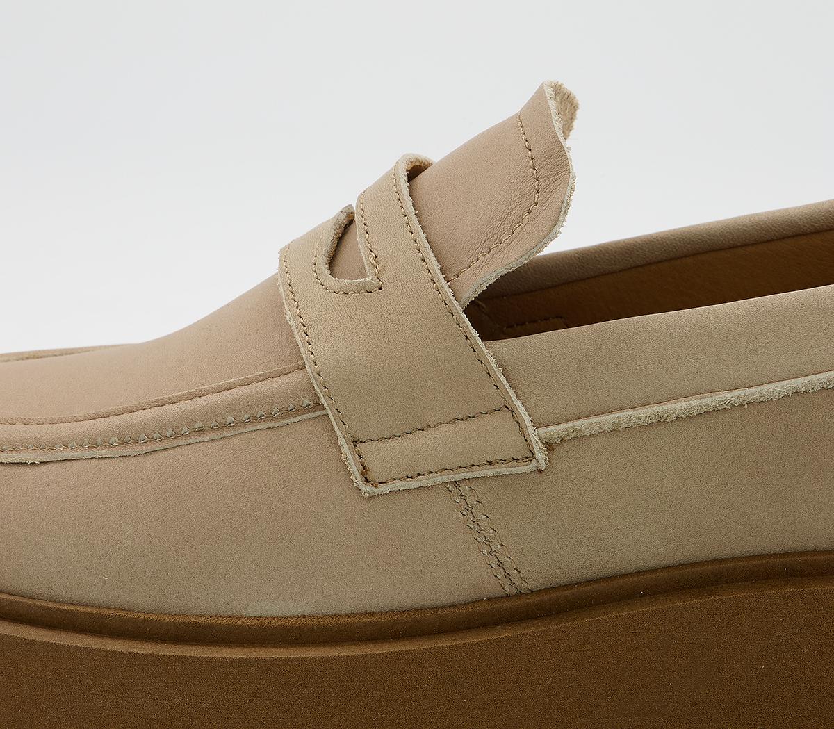 OFFICE Foresight Smooth Sole Chunky Loafers Off White Leather Gum Sole ...