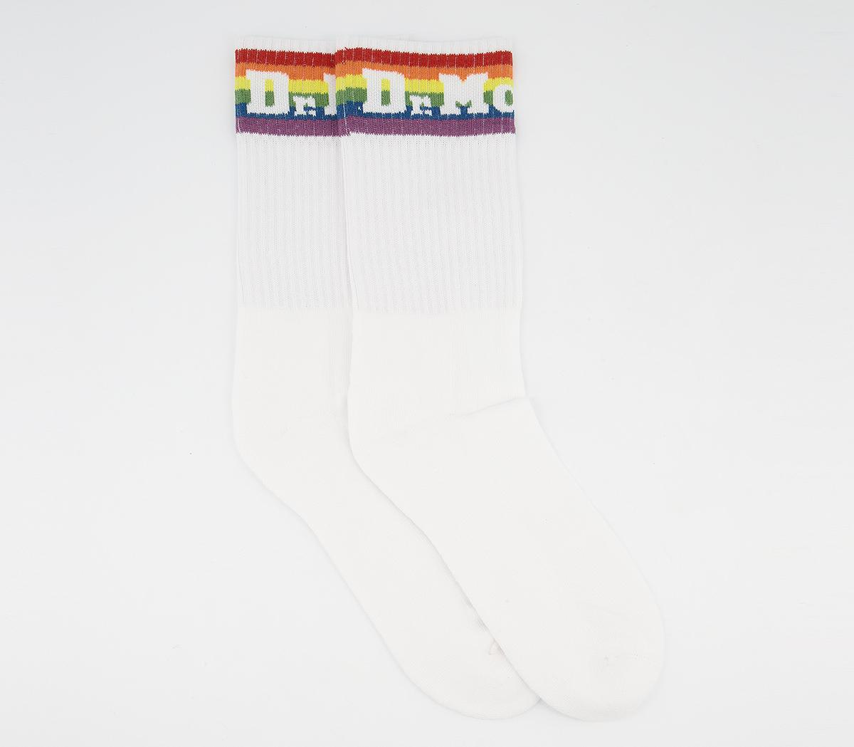 Dr. Martens Dm Athletic Logo Socks White Rainbow - Socks