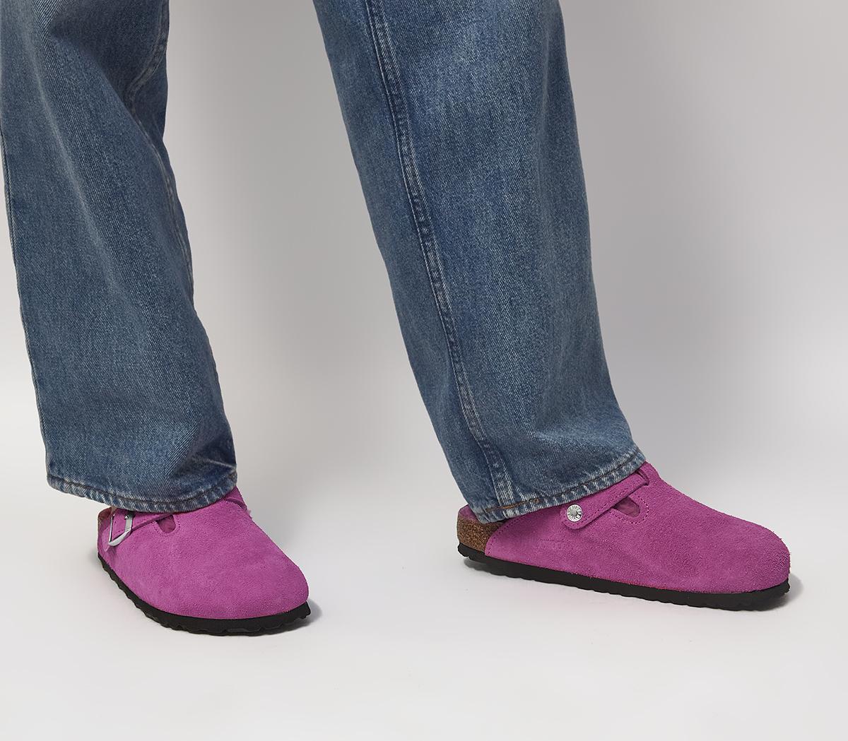 BIRKENSTOCK Boston Shearling Clogs Fuchsia Tulip - Slides & Sandals