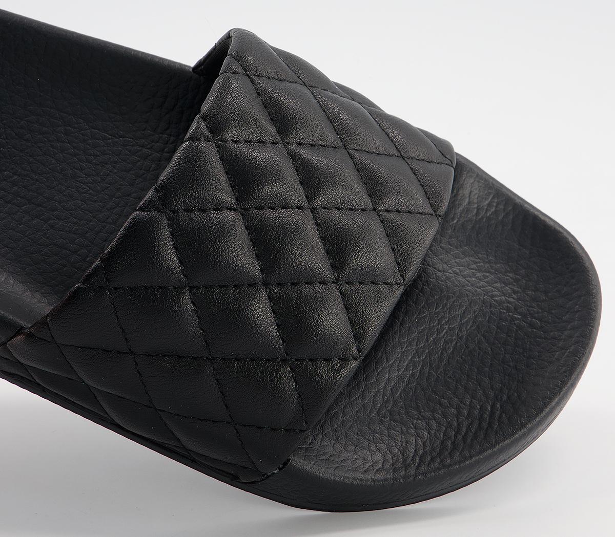 OFFICE Sunlight Quilted Pool Sandals Black Quilt - Women’s Sandals