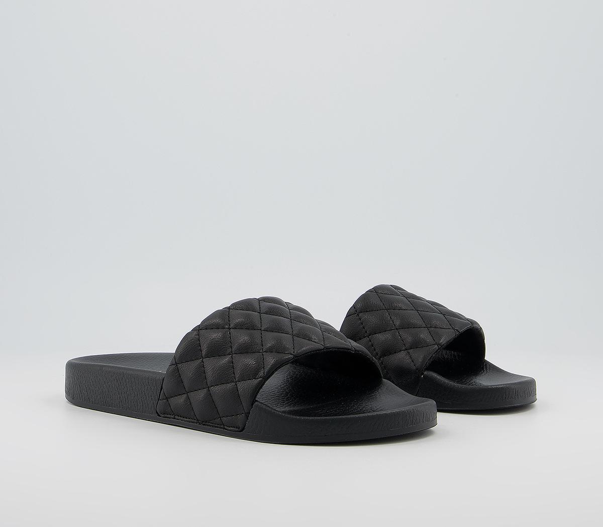 OFFICE Sunlight Quilted Pool Sandals Black Quilt - Women’s Sandals