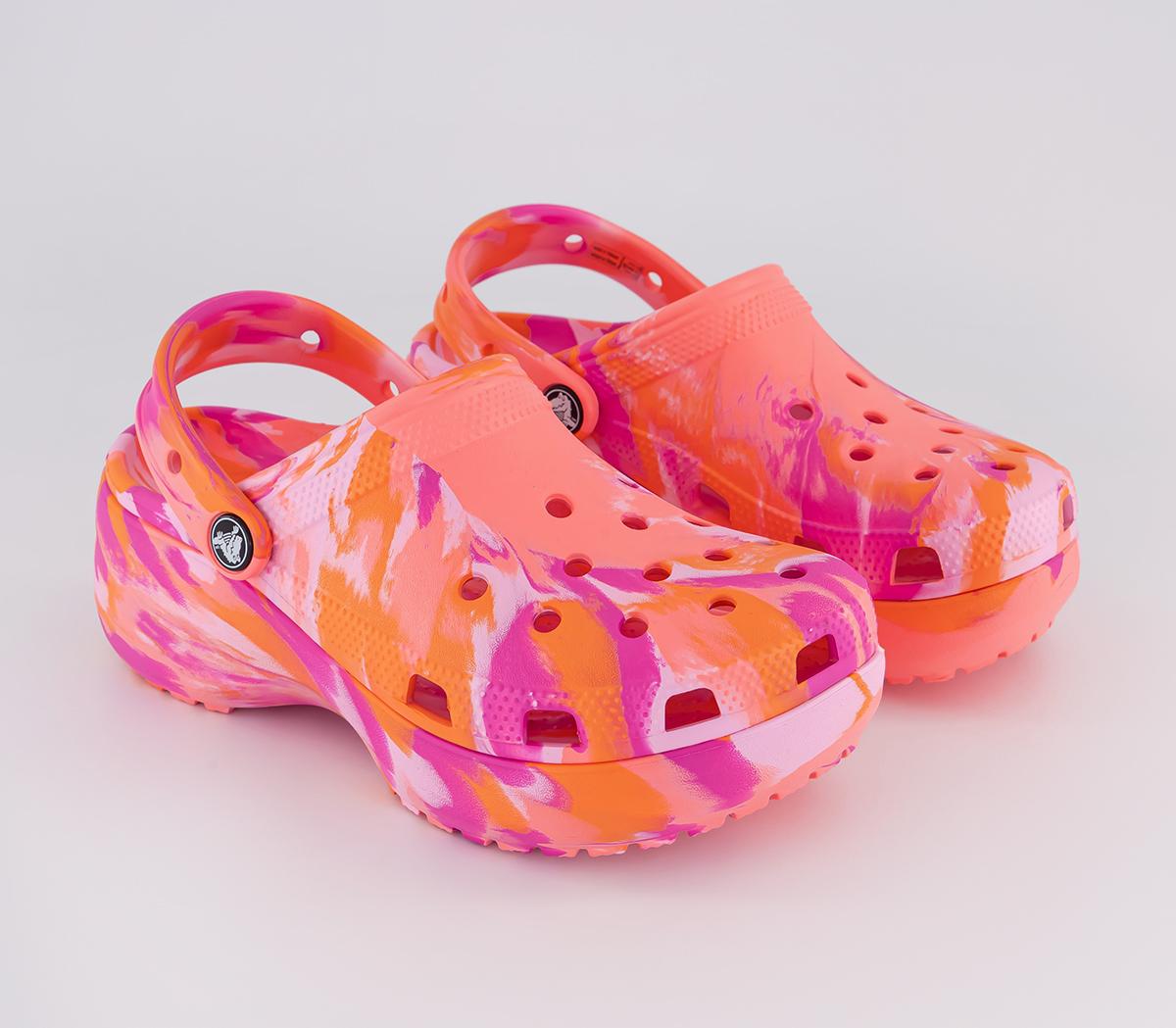 Crocs Platform Clogs Guava Multi - Women’s Sandals