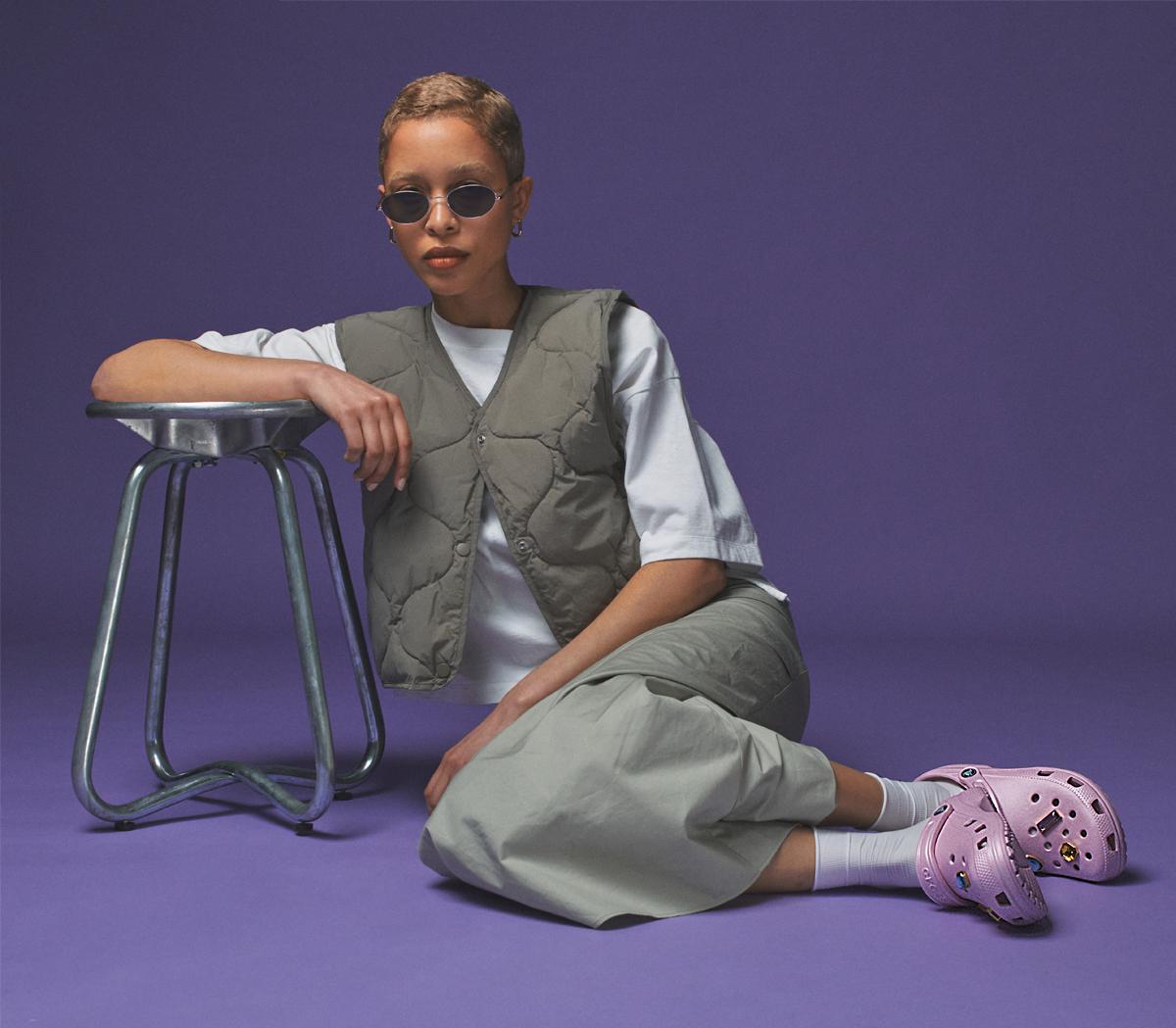 Crocs Classic Clogs Pink Clay Shimmer - Flat Shoes for Women