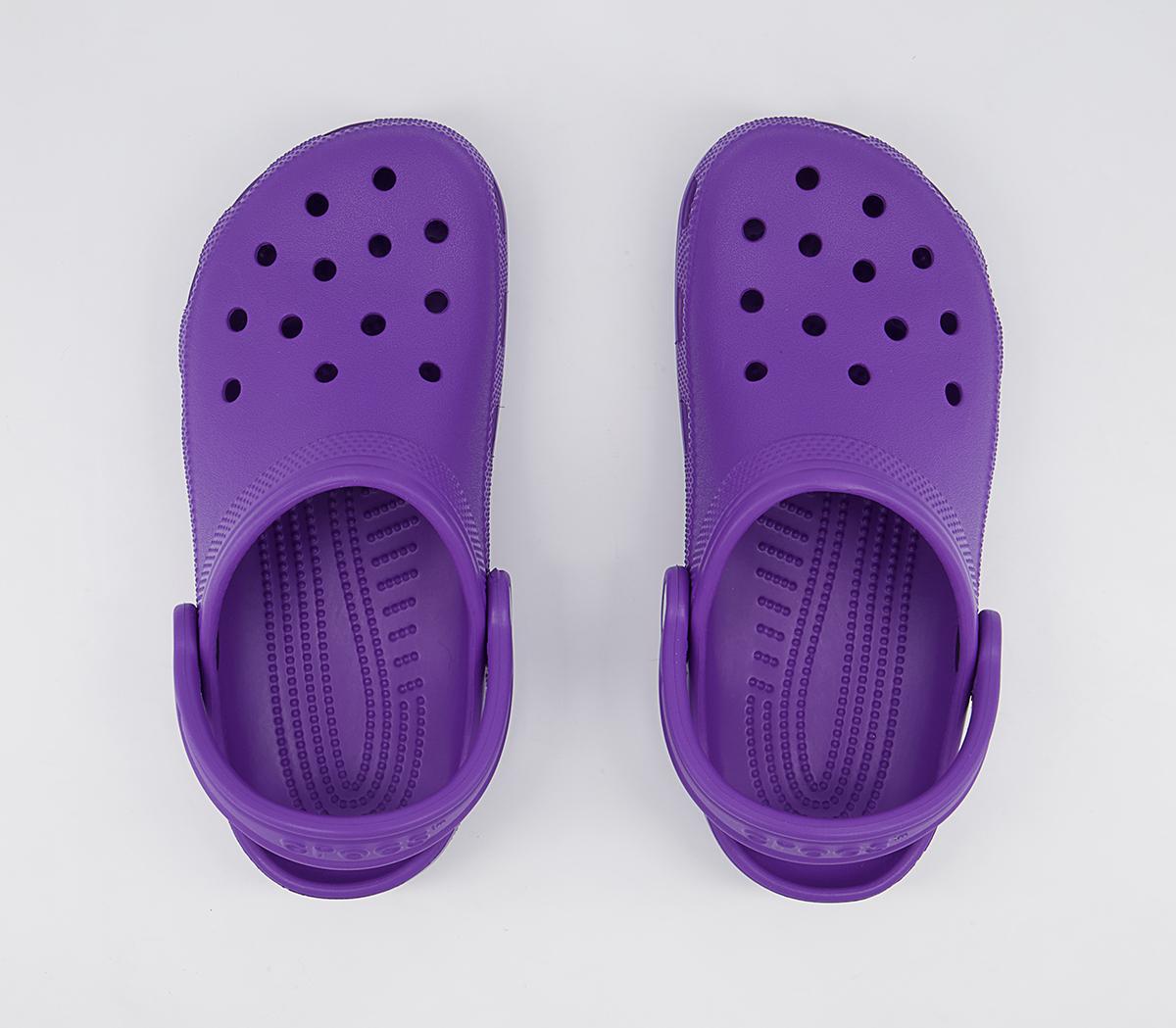Crocs Classic Clogs Neon Purple - Flat Shoes for Women