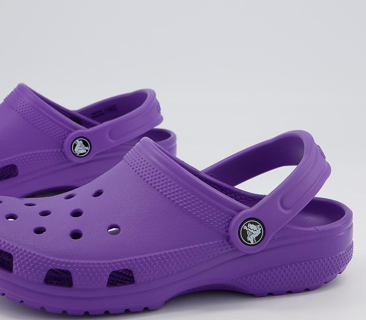 Crocs Classic Clogs Neon Purple - Flat Shoes for Women