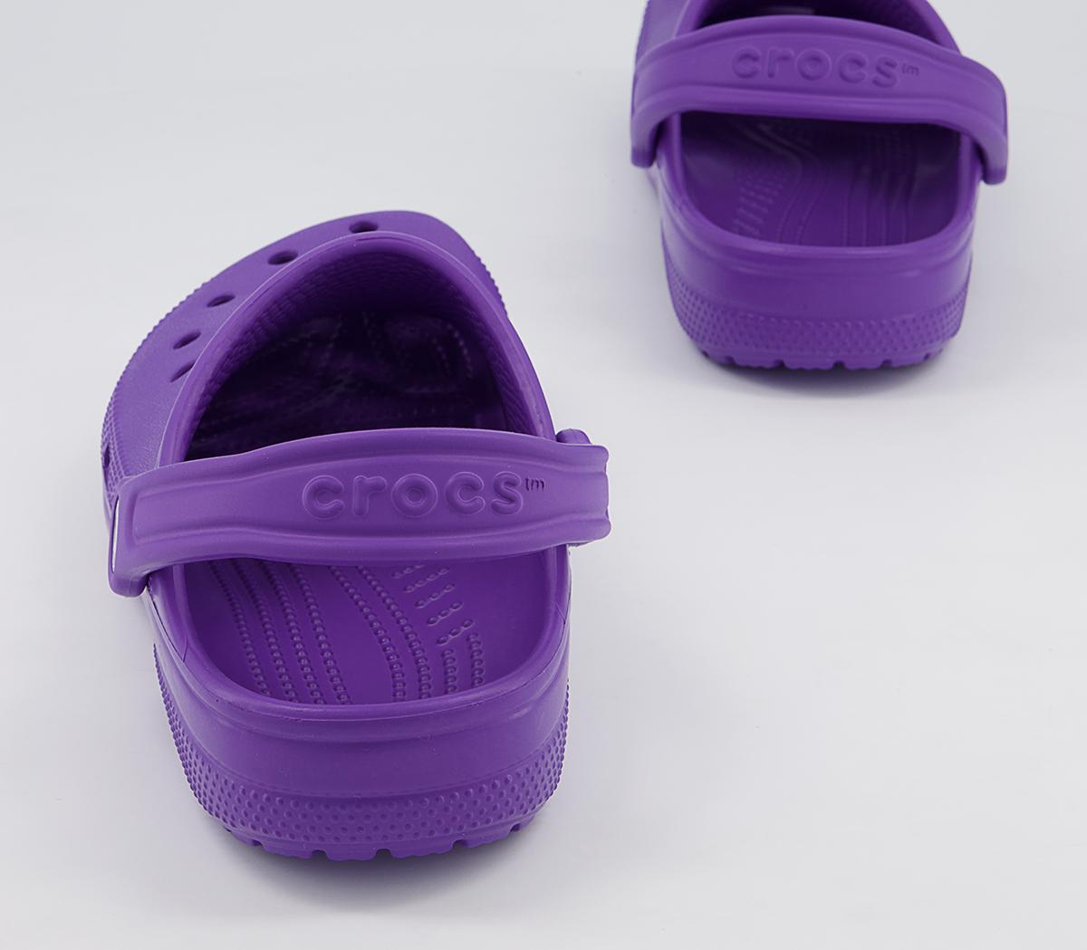Crocs Classic Clogs Neon Purple - Flat Shoes for Women