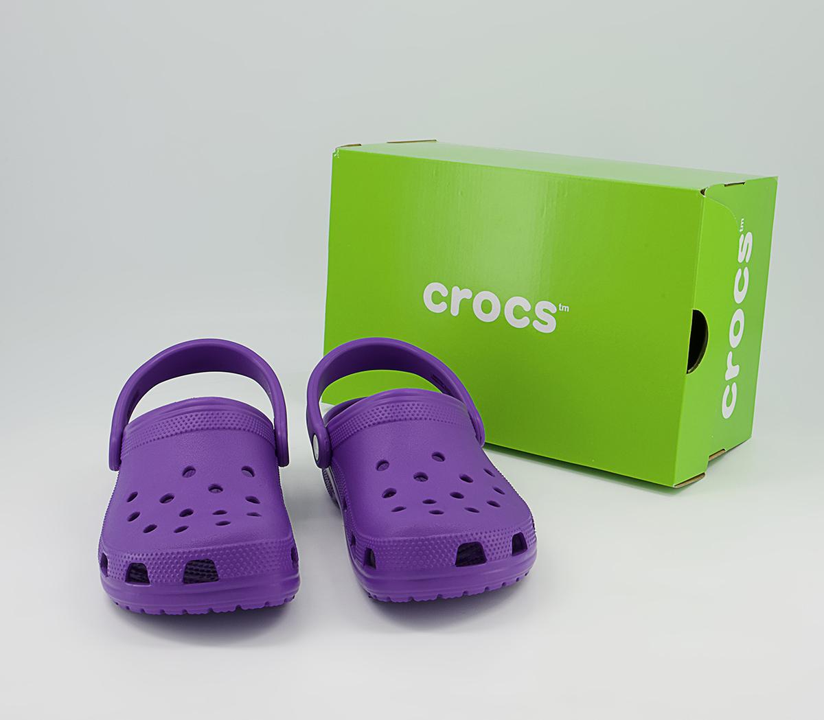 Crocs Classic Clogs Neon Purple - Flat Shoes for Women